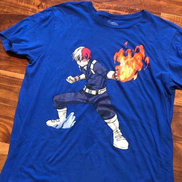 Hot Topic | Shirts | Mensunisex Shoto Todoroki Blue Graphic Tshirt ...